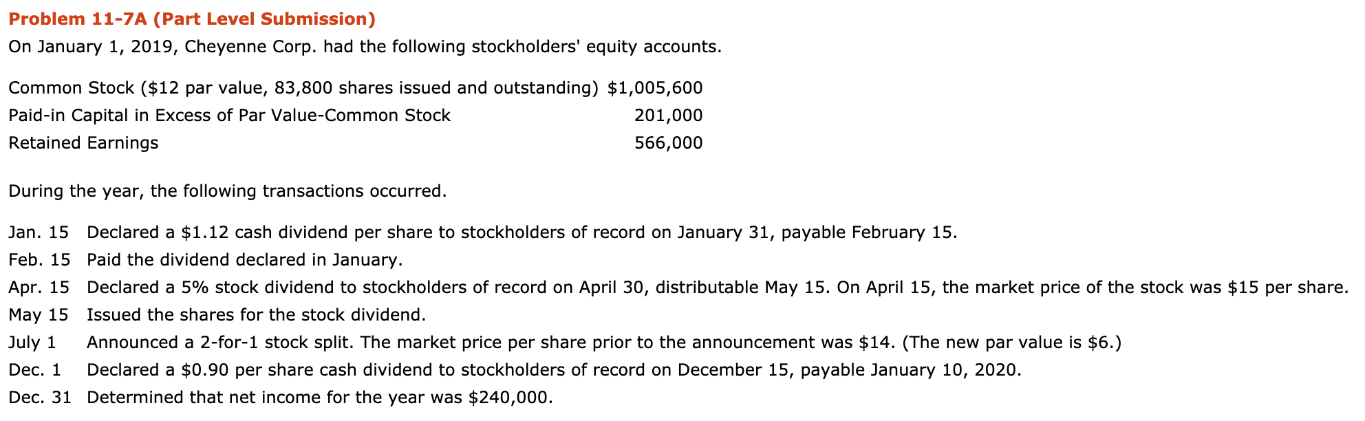 Solved Problem 11-7A (Part Level Submission) On January 1, | Chegg.com