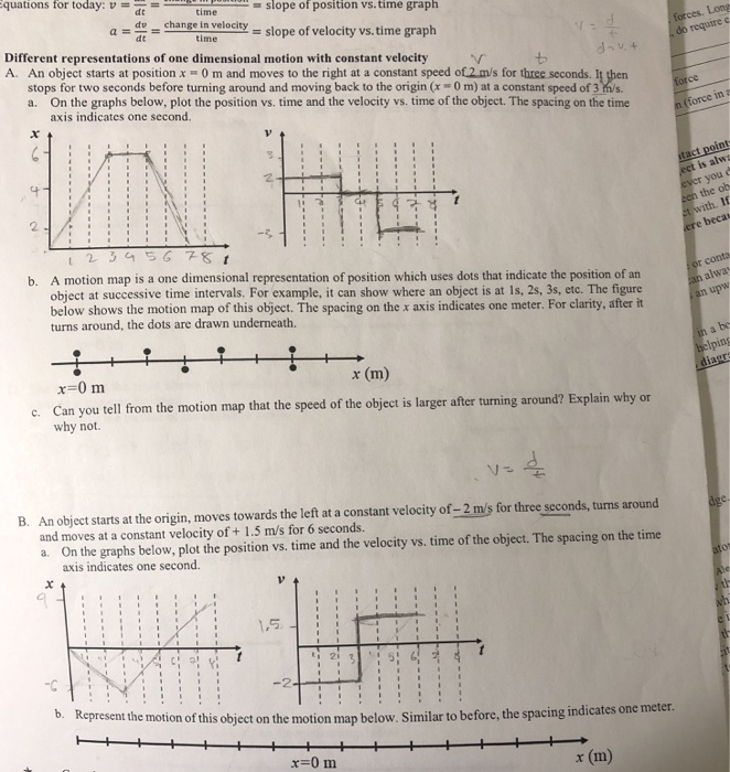 quations tor today: v time slope of position vs.time | Chegg.com