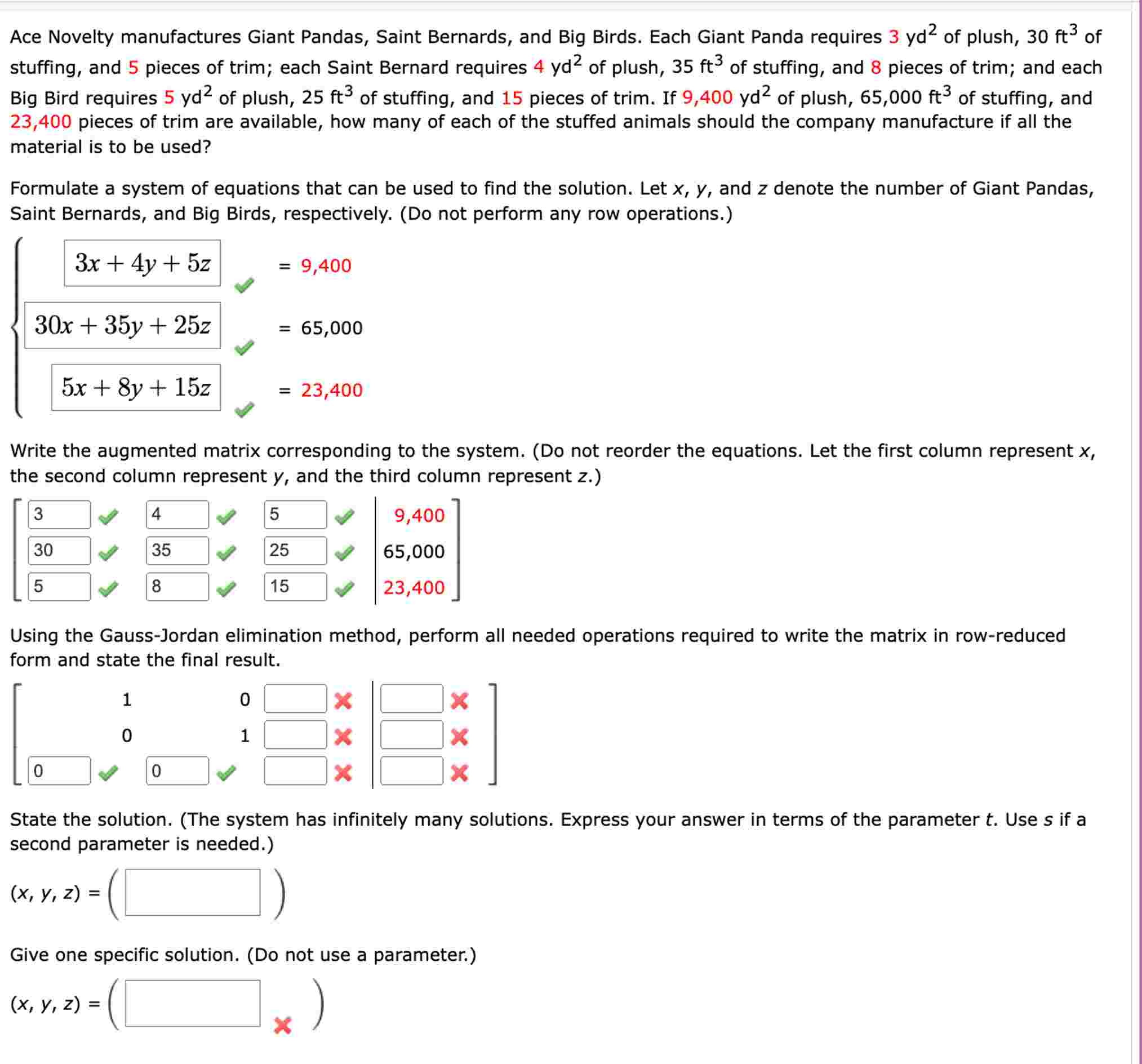 Solved Ace Novelty manufactures Giant Pandas, Saint | Chegg.com
