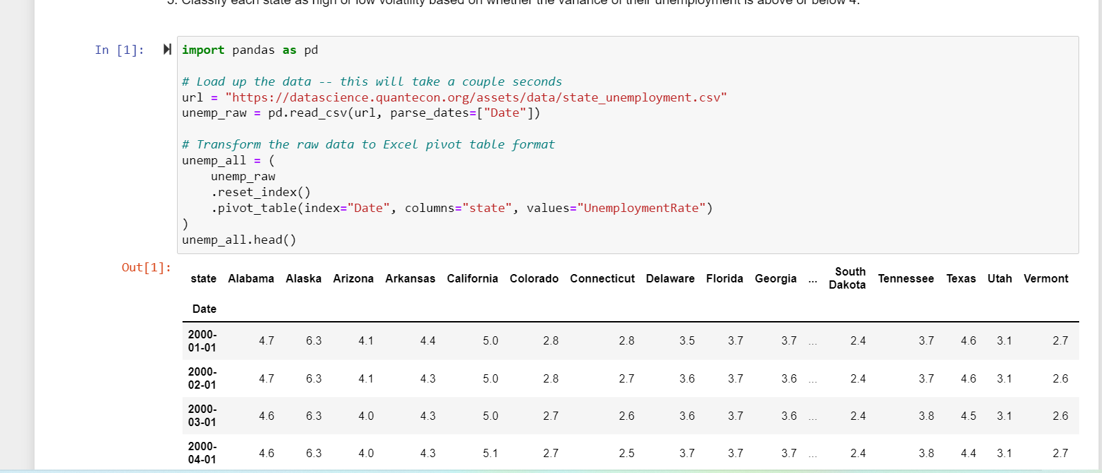 Run the below codes to load up the dataset from the | Chegg.com
