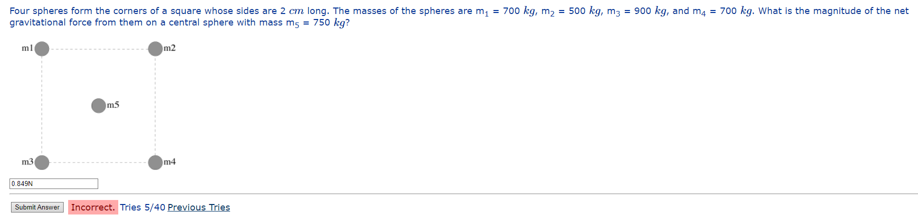 Solved Gravitational Force | Chegg.com