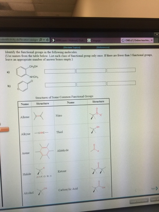 Solved Identify the functional groups in the following | Chegg.com