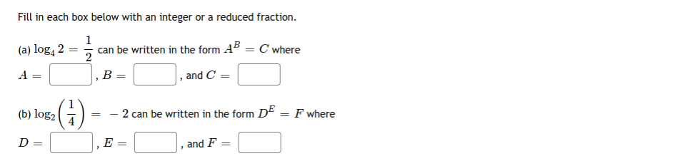 Solved Fill in each box below with an integer or a reduced | Chegg.com