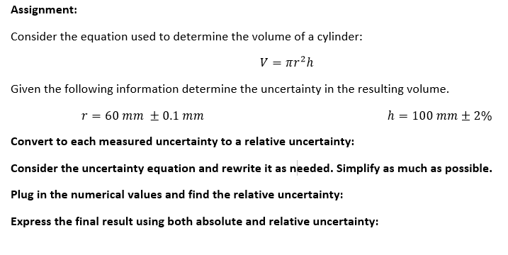 Solved Assignment: Consider the equation used to determine | Chegg.com