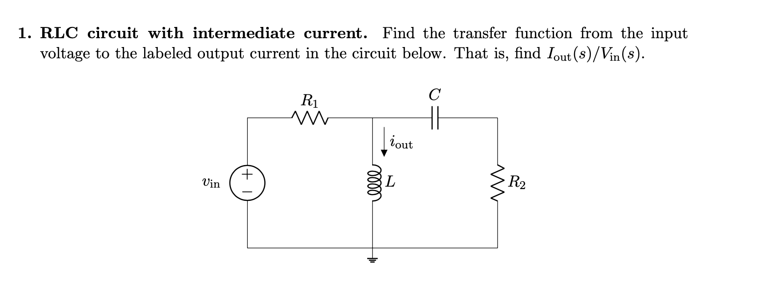Solved 1. RLC circuit with intermediate current. Find the | Chegg.com