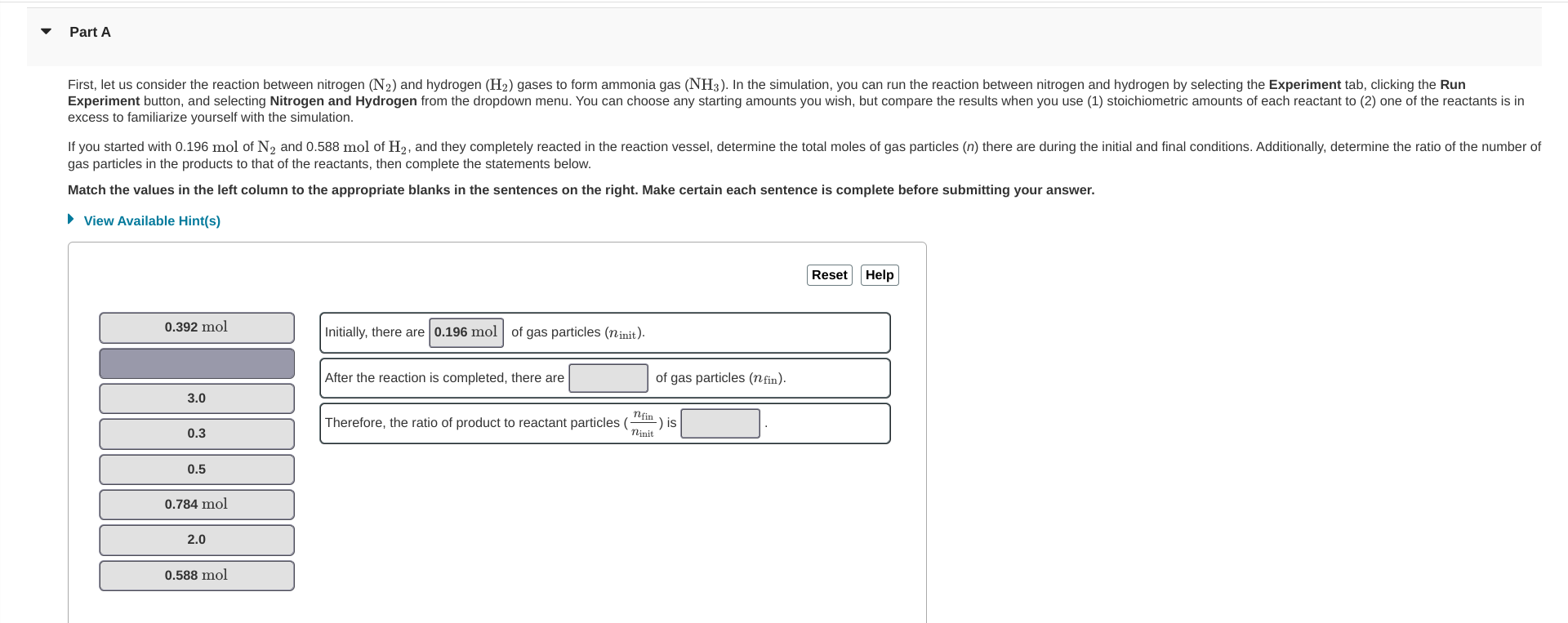 Solved excess to familiarize yourself with the simulation. | Chegg.com