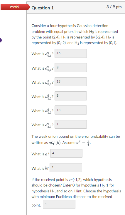 Solved Consider a four-hypothesis Gaussian detection problem | Chegg.com