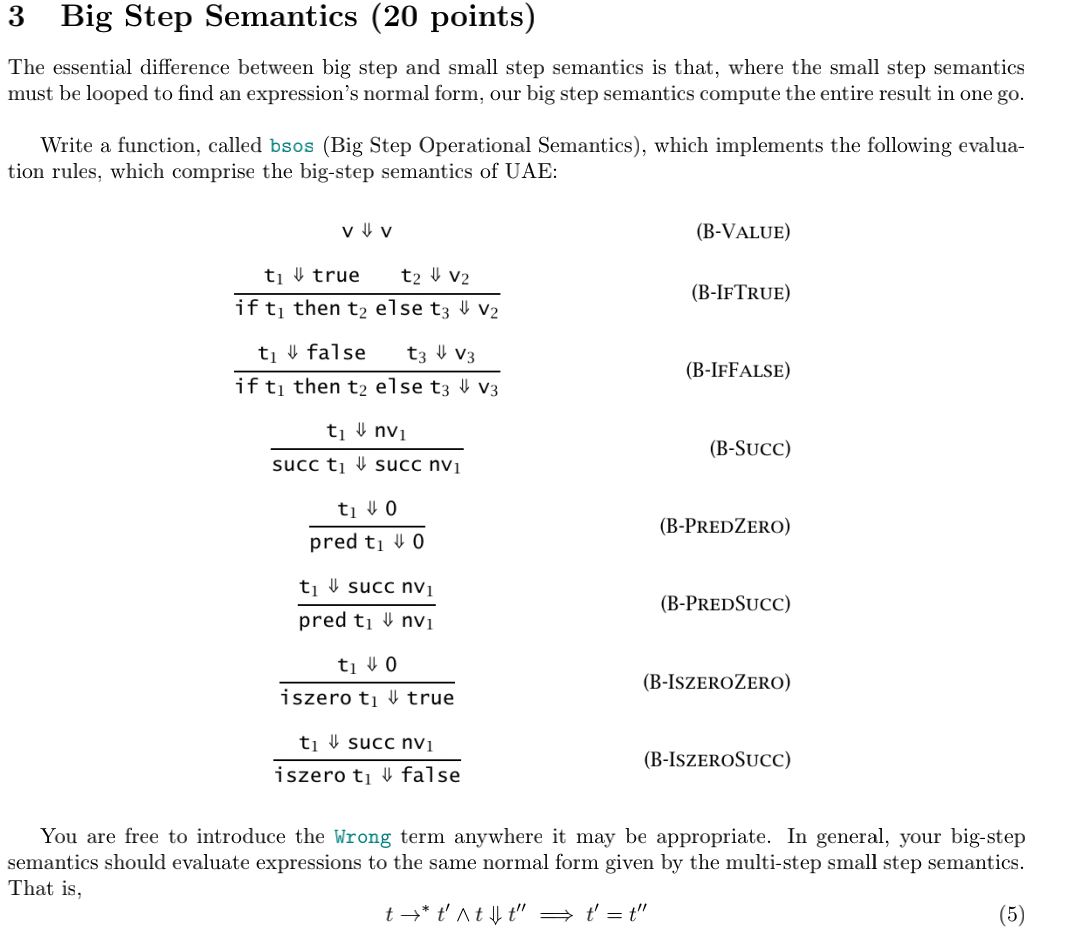 3 Big Step Semantics (20 points) The essential | Chegg.com