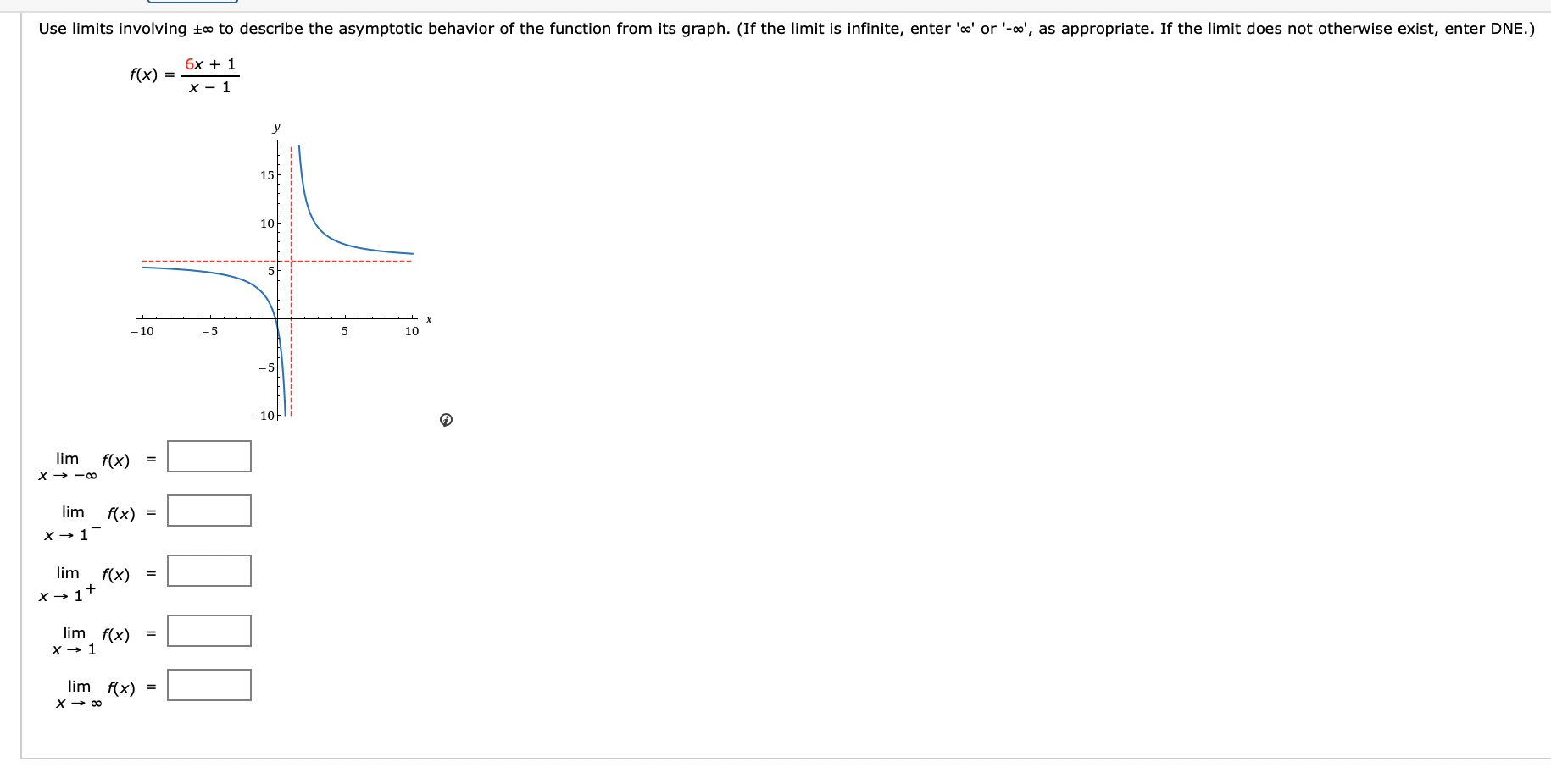 Solved Use limits involving +00 to describe the asymptotic | Chegg.com