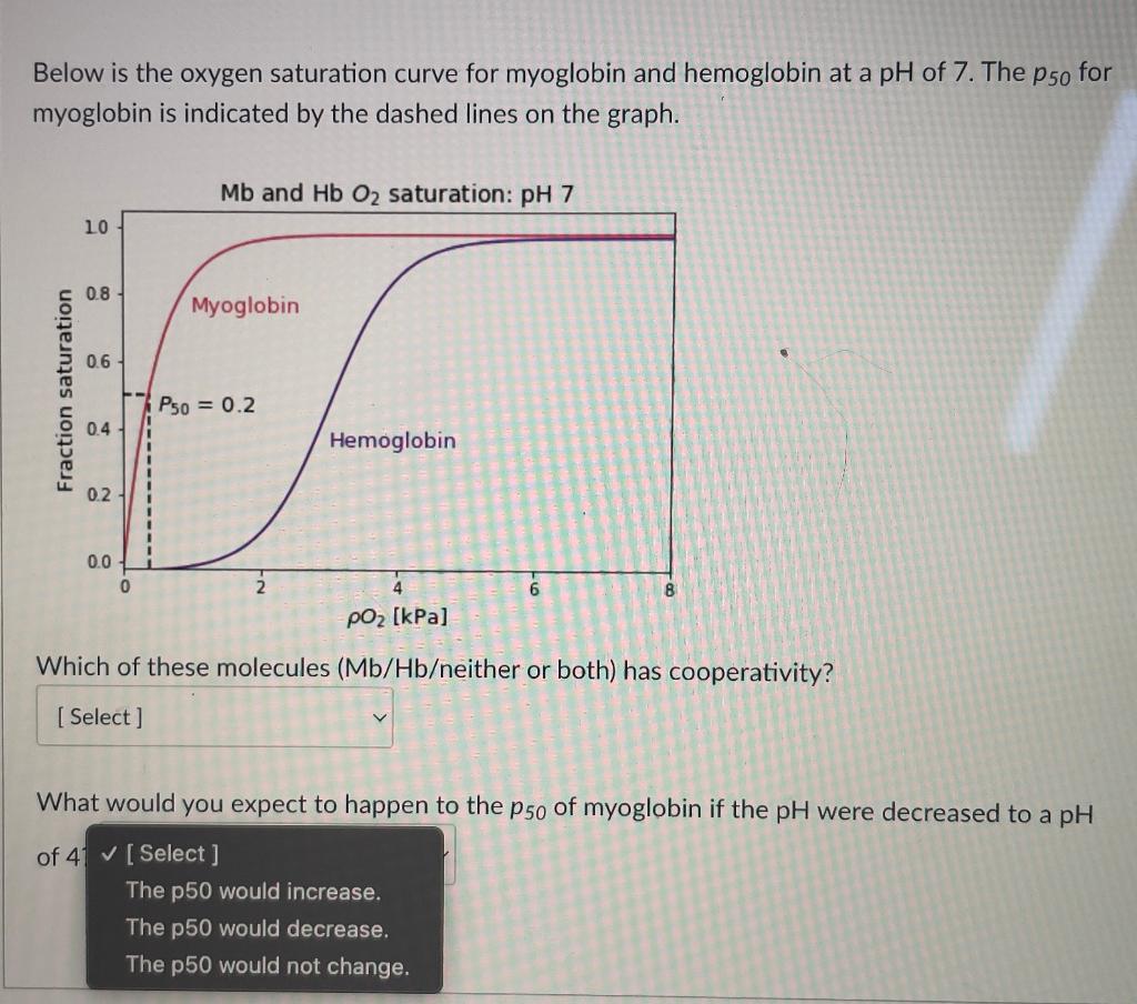 Solved Below is the oxygen saturation curve for myoglobin | Chegg.com