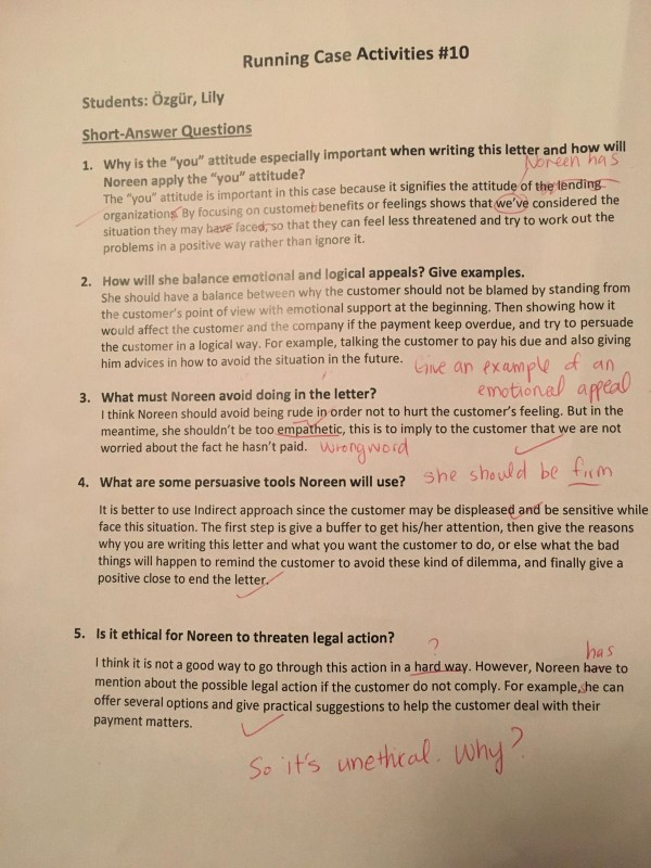 Solved Running Case Activities #10 Students: Özgür, Lily | Chegg.com