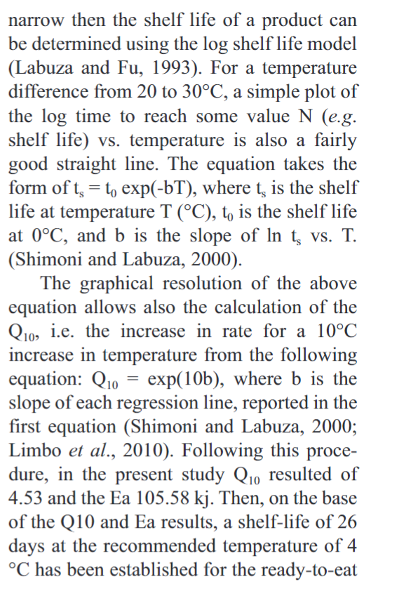 Solved Calculate the Q10, using the data described in the | Chegg.com