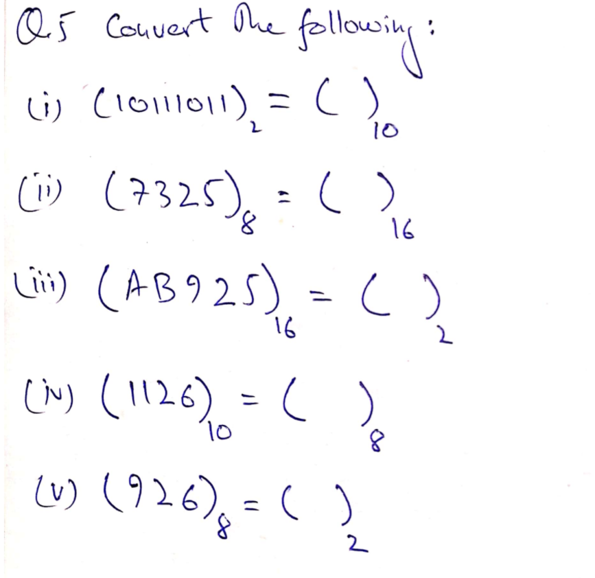 Solved C 10 Os convert the () following (i) (10111011), = 0 | Chegg.com