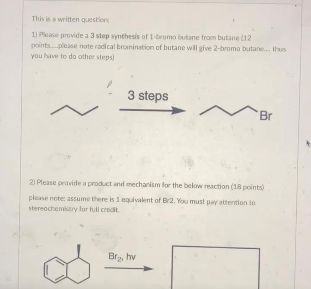 Solved This is a written question: 1) Please provide a 3 | Chegg.com