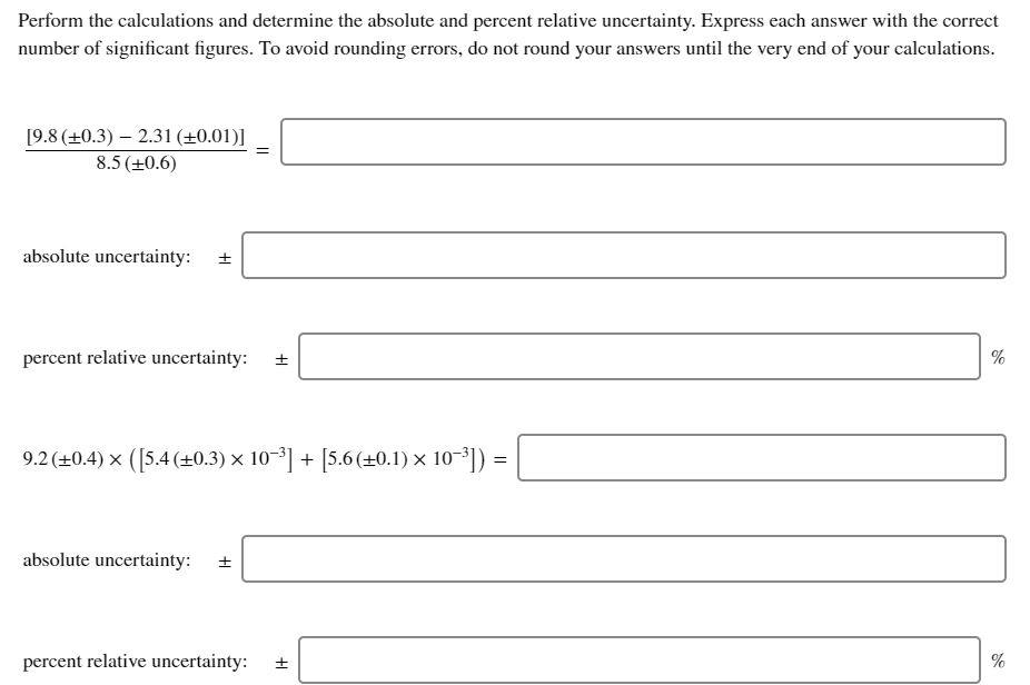 Solved Perform the calculations and determine the absolute | Chegg.com