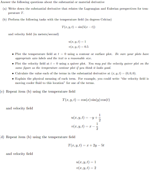 (c) ﻿Repeat item (b) ﻿using the temperature | Chegg.com