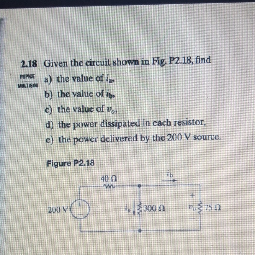 Solved Sections 2.2-2.3 2.11 For the circuit shown in Fig. | Chegg.com