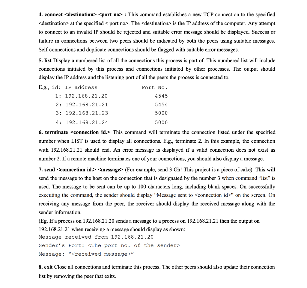 Solved A Chat Application for Remote Message Exchange 3. | Chegg.com