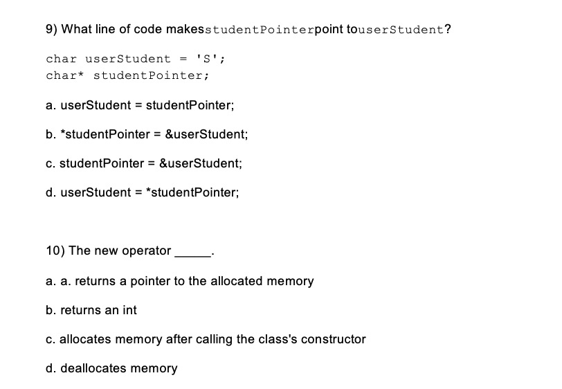 Solved 32) Which destructor can be used to avoid a memory | Chegg.com