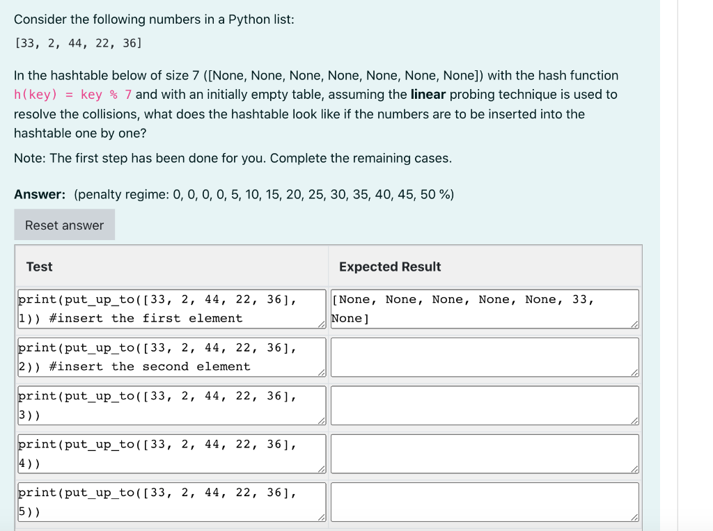 Solved Consider the following numbers in a Python list: [33, | Chegg.com
