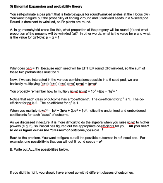 Solved 5) Binomial Expansion and probability theory You | Chegg.com
