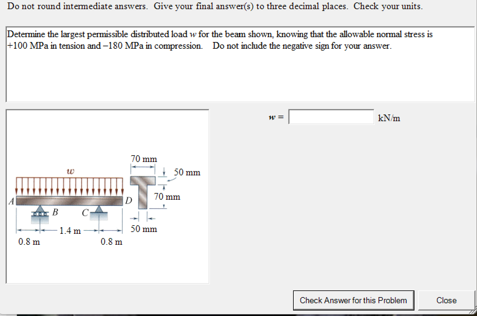 Solved Determine the largest permissible distributed load w | Chegg.com