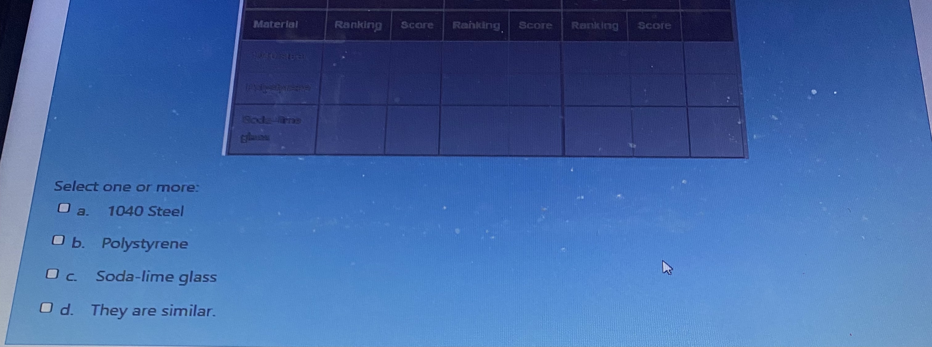 Solved You must select a materials with a minimum modulus of | Chegg.com