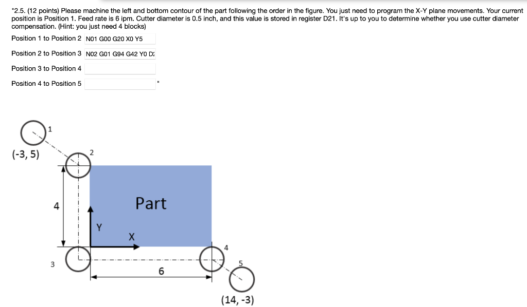 Solved 2.5. (12 points) Please machine the left and bottom | Chegg.com