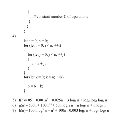Solved Define the Time complexity of the following piece of | Chegg.com