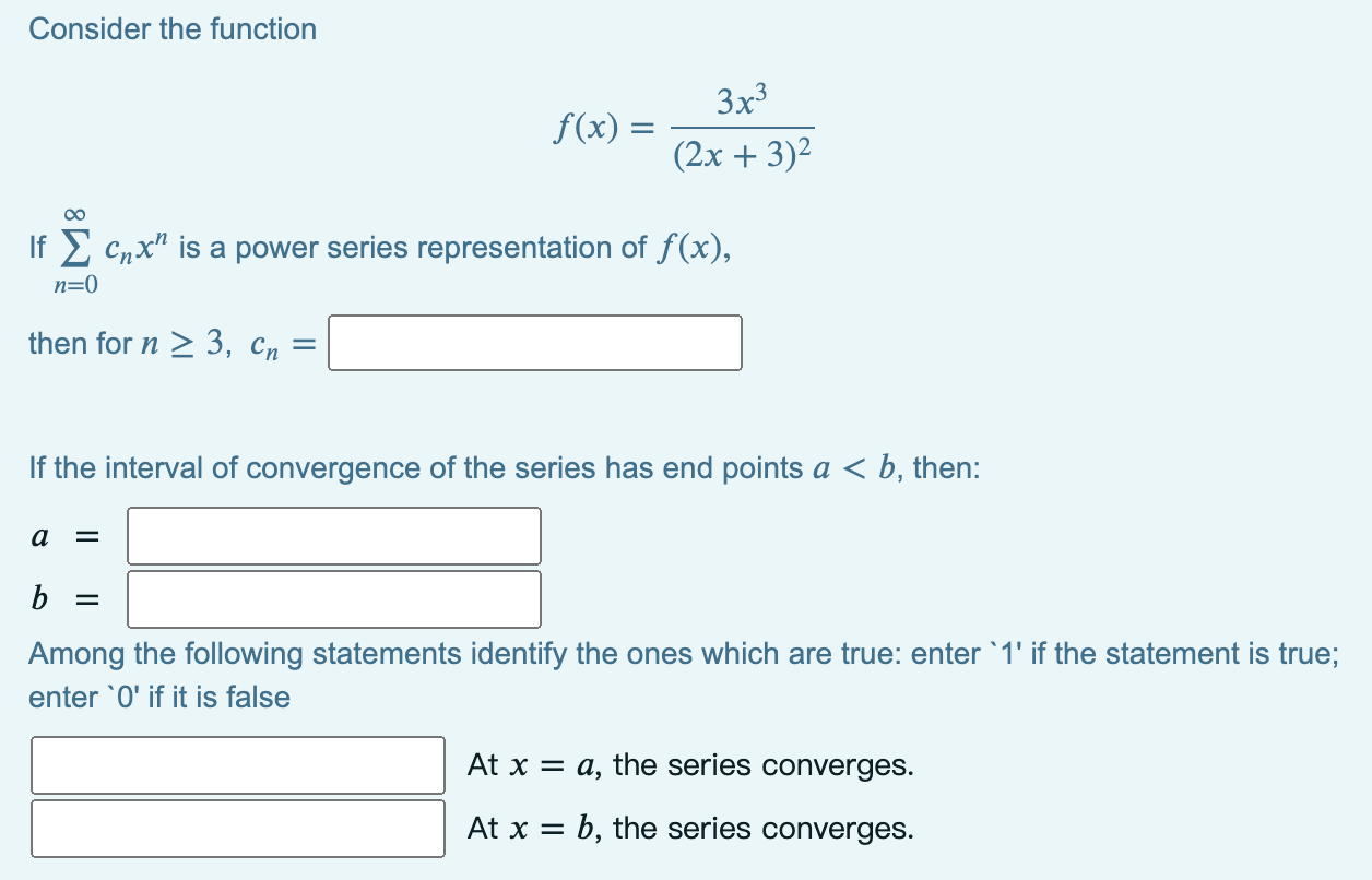 Solved Consider the function 3x3 f(x) = (2x + 3)2 If Ecnx" | Chegg.com