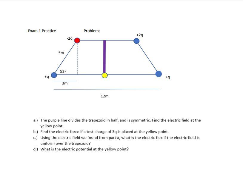 Solved a.) The purple line divides the trapezoid in half, | Chegg.com