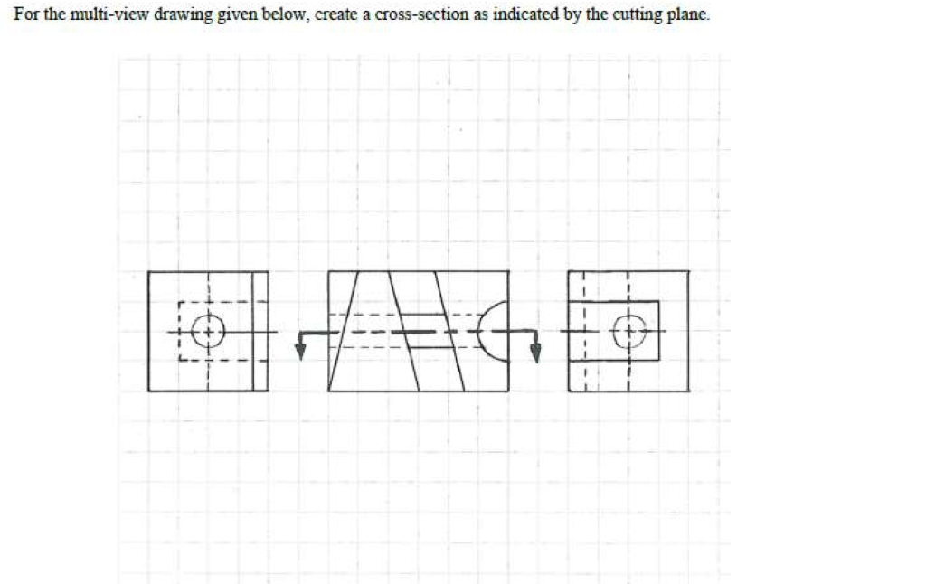 For the multi-view drawing given below, create a | Chegg.com