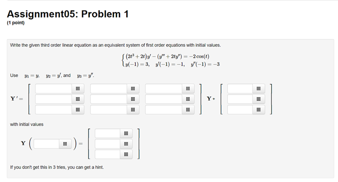 Solved Assignment05: Problem 1 (1 point) Write the given | Chegg.com