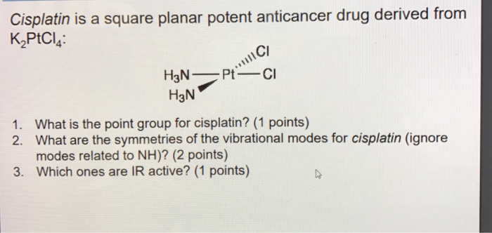 Solved Cisplatin is a square planar potent anticancer drug | Chegg.com