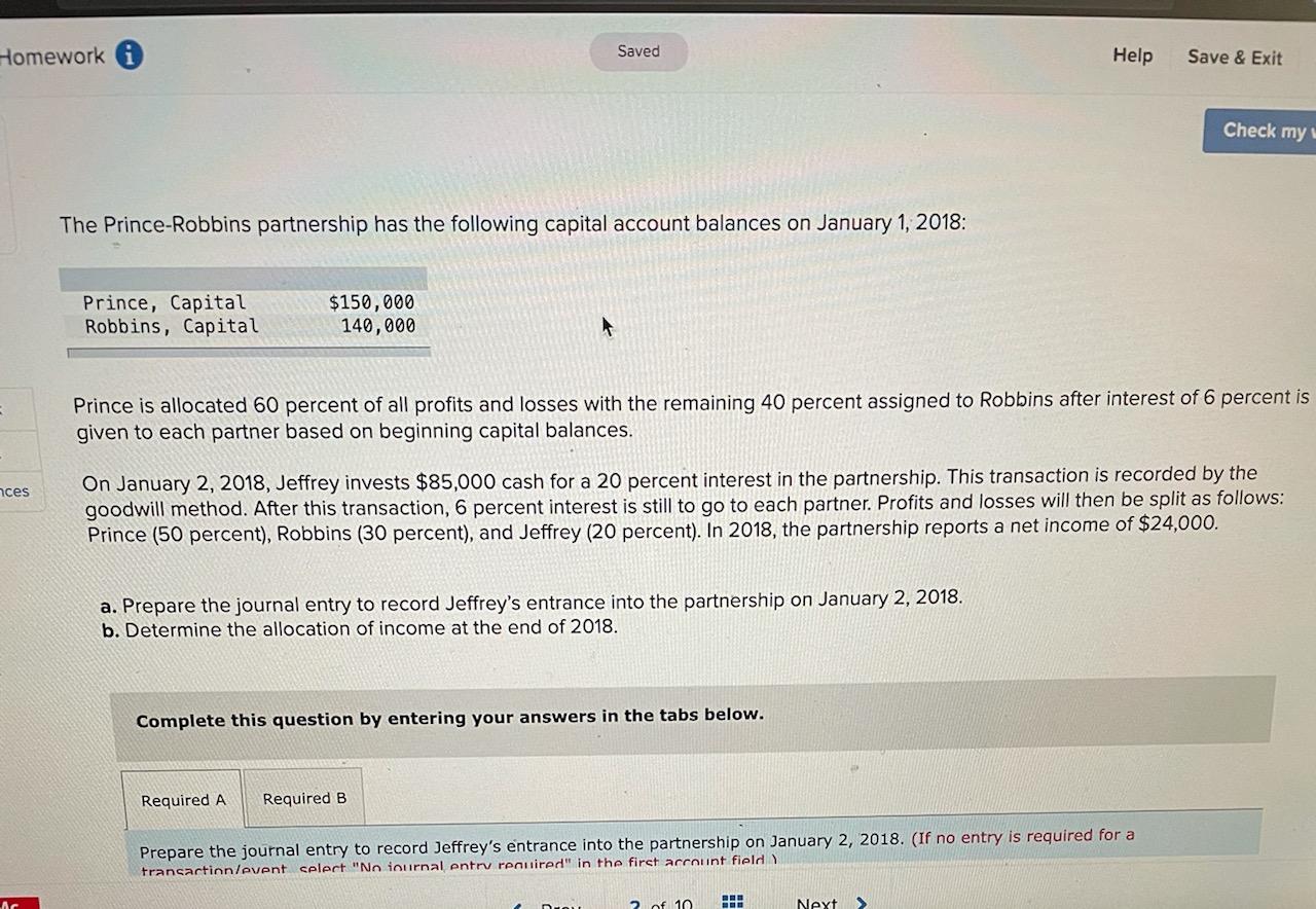 Solved Homework Saved Help Save & Exit Check my The | Chegg.com