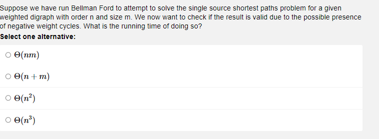 Solved Suppose we have run Bellman Ford to attempt to solve | Chegg.com