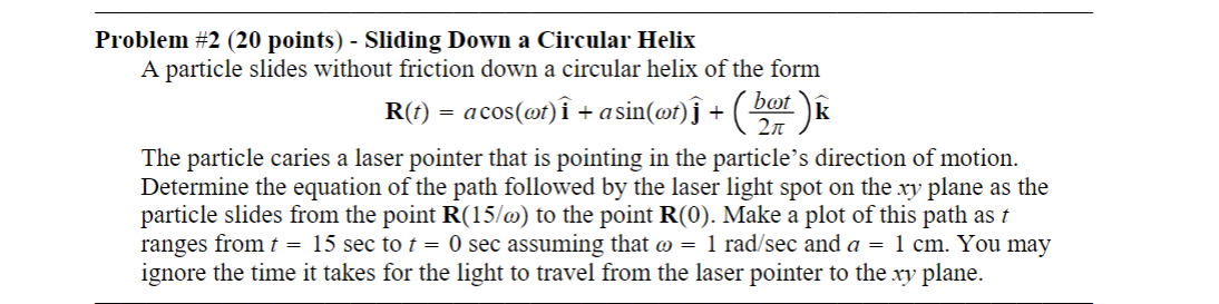 Solved Problem #2 (20 points) - Sliding Down a Circular | Chegg.com
