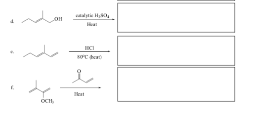 Solved OH catalytic H2SO4 Heat HCI 80°C (heat) i f Heat ОСН, | Chegg.com