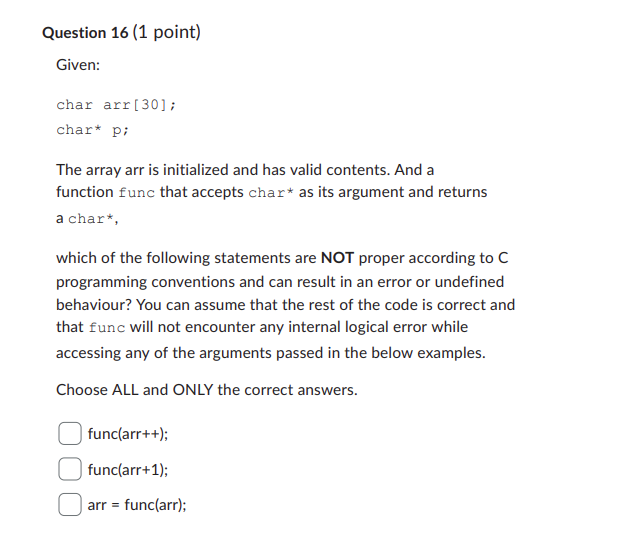 Solved Which Of The Following Are True About The Comparison 4096