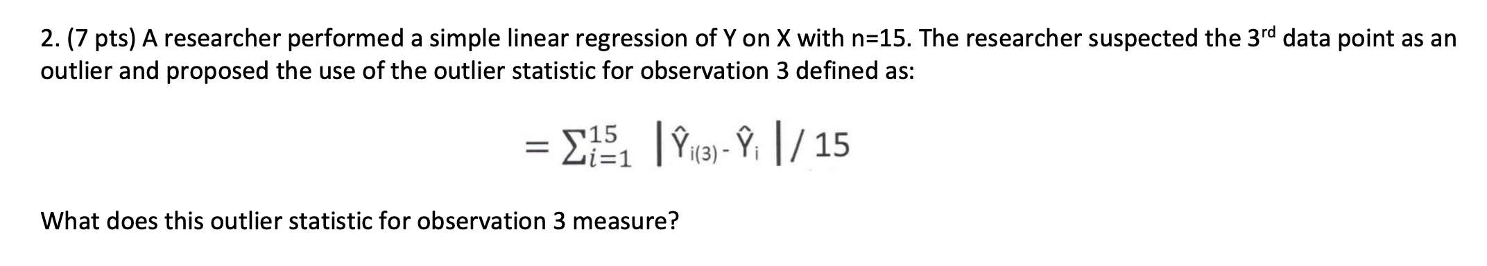Solved (7 ﻿pts) ﻿A researcher performed a simple linear | Chegg.com