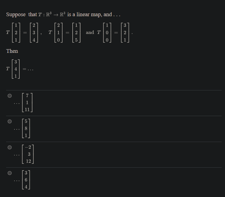 Solved Suppose that T:R3→R3 is a linear map, and ... | Chegg.com
