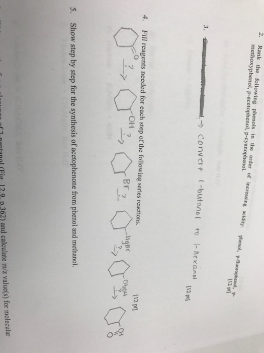 Solved Rank the following phenols in the order of increasing | Chegg.com