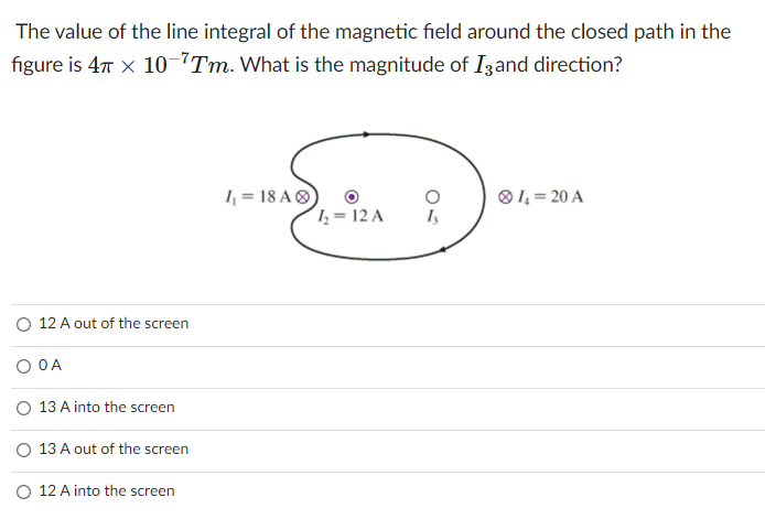 Solved The value of the line integral of the magnetic field | Chegg.com