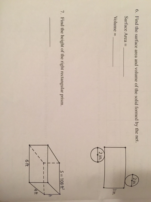 Solved Find the surface area and volume of the solid formed | Chegg.com