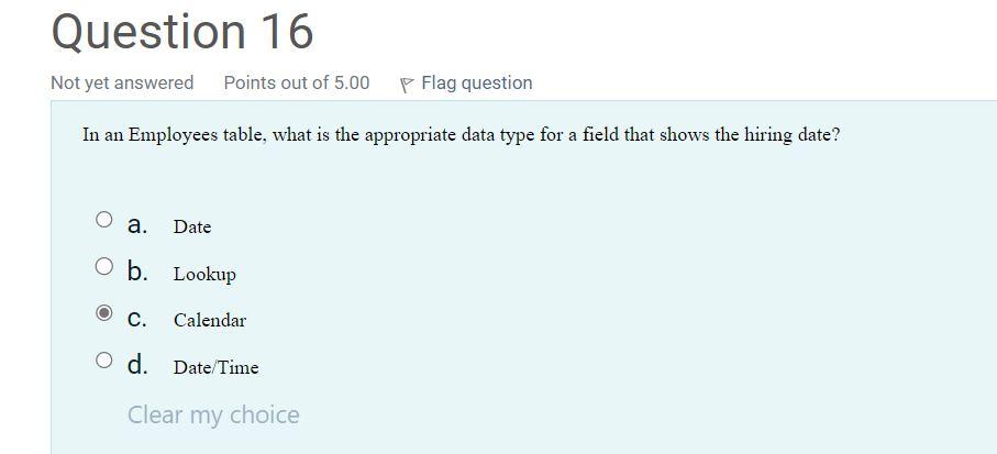 Solved In an Employees table, what is the appropriate data | Chegg.com
