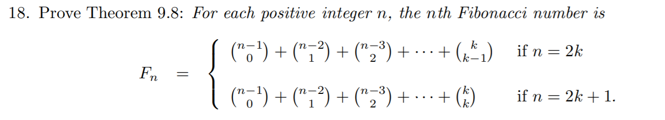 Solved 18. Prove Theorem 9.8: For each positive integer n, | Chegg.com