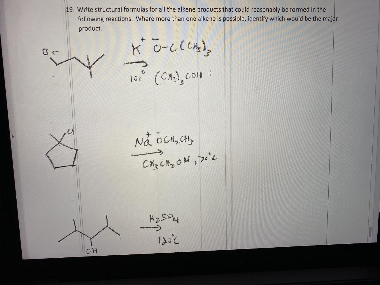 Solved 19. Write structural formulas for all the alkene | Chegg.com