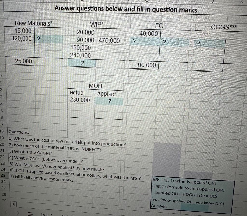 Solved Answer questions below and fill in question marks | Chegg.com