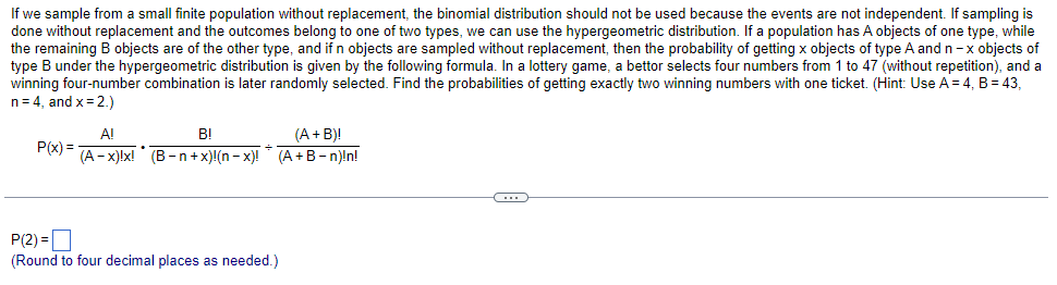 Solved If we sample from a small finite population without | Chegg.com