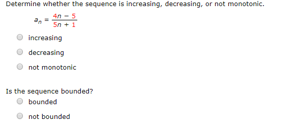 Solved Determine whether the sequence is increasing, | Chegg.com